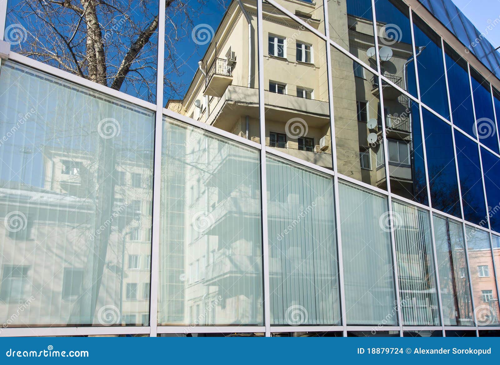 House reflection in glass stock photo. Image of wall - 18879724
