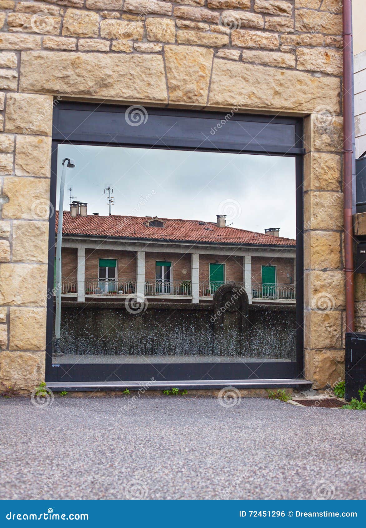 House Reflection in a Shop Window. Stock Photo - Image of scene ...