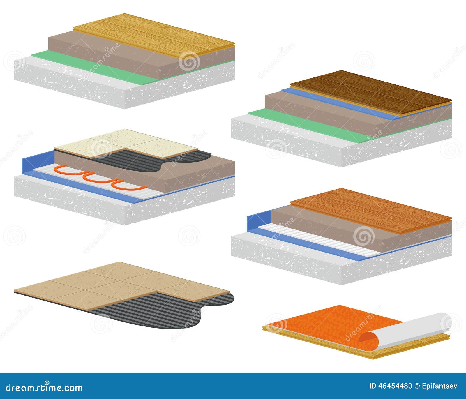 House Remodeling. Screed Constructions & Flooring Installation Stock ...