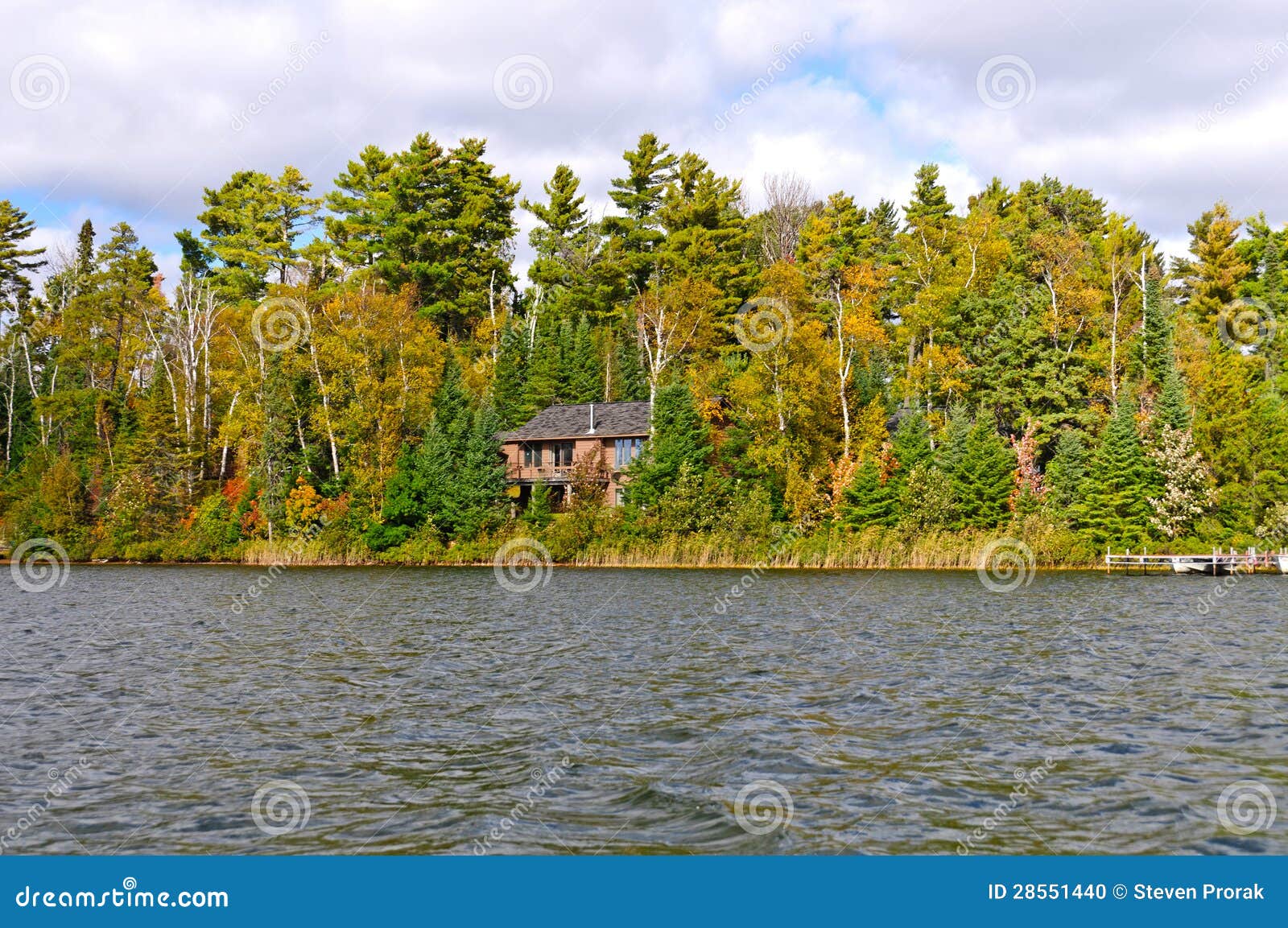 House on a Remote Lake in the Fall Stock Photo - Image of wilds ...