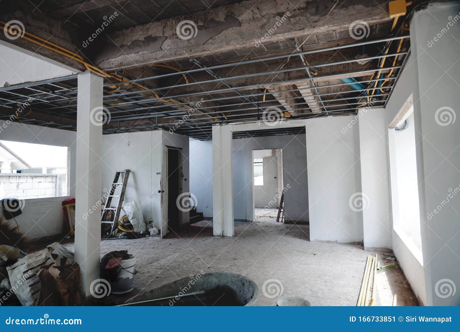 House Renovation Concept. Interior of House Under Construction Stock ...