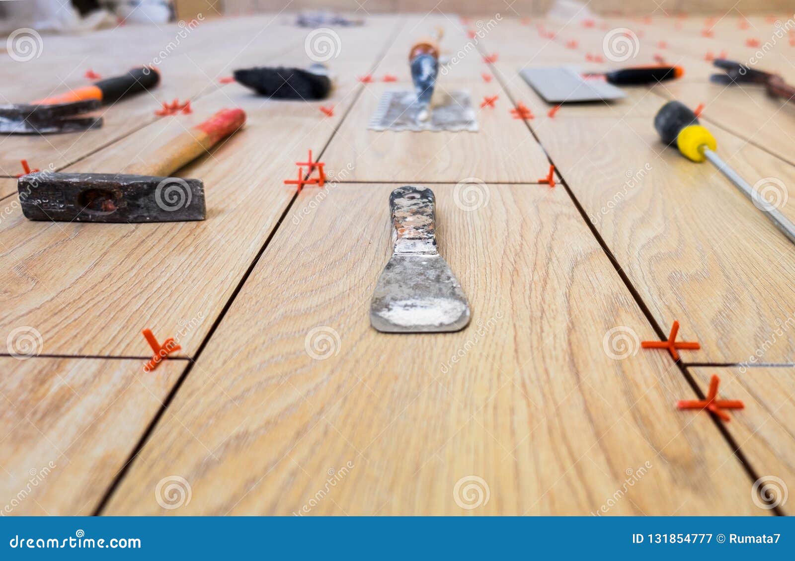 House Renovation Tools on Yellow Ceramic Background Stock Image - Image ...