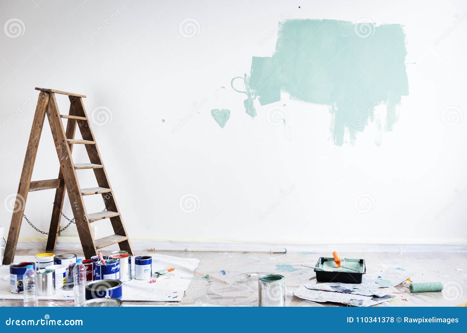 House Renovation Wall Colouring Paint Stock Photo - Image of ...