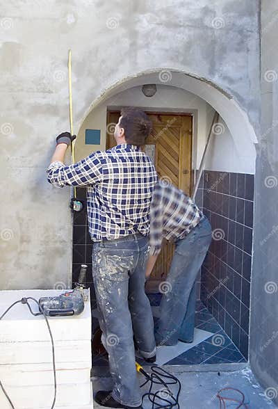 House renovation works stock photo. Image of contractors - 3305192