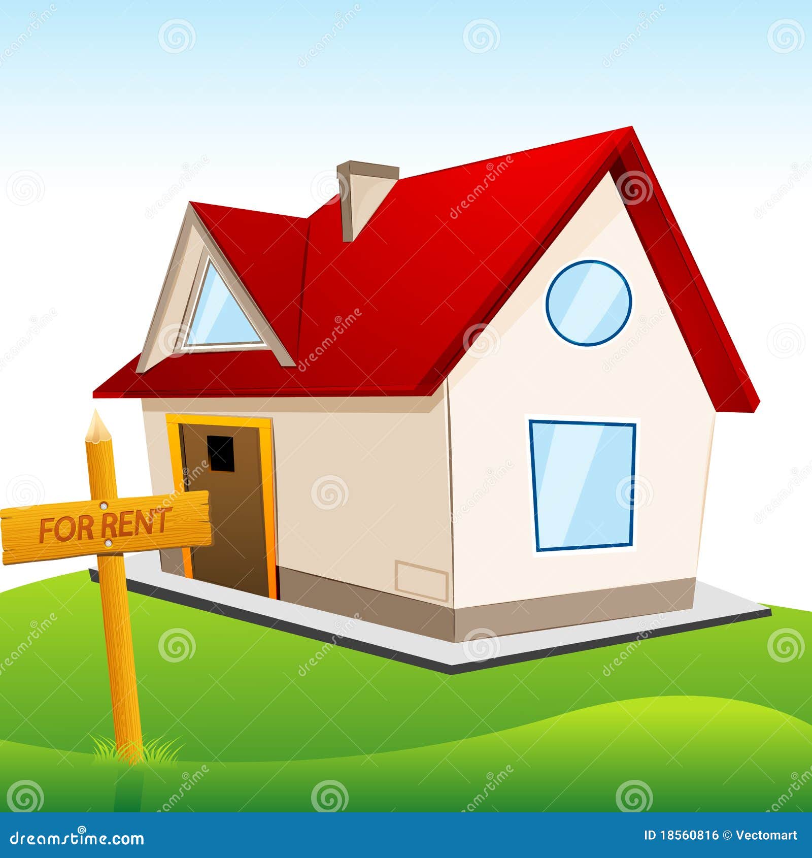 House for Rent stock vector. Illustration of house, estate - 18560816