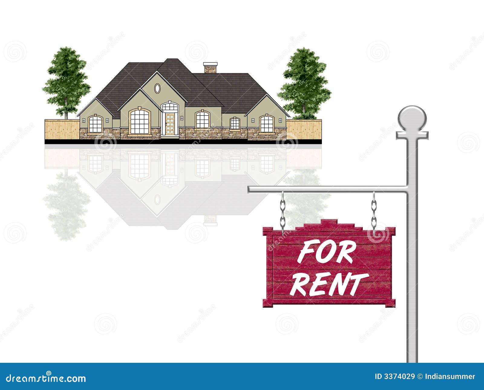 House for rent stock illustration. Illustration of mansion - 3374029