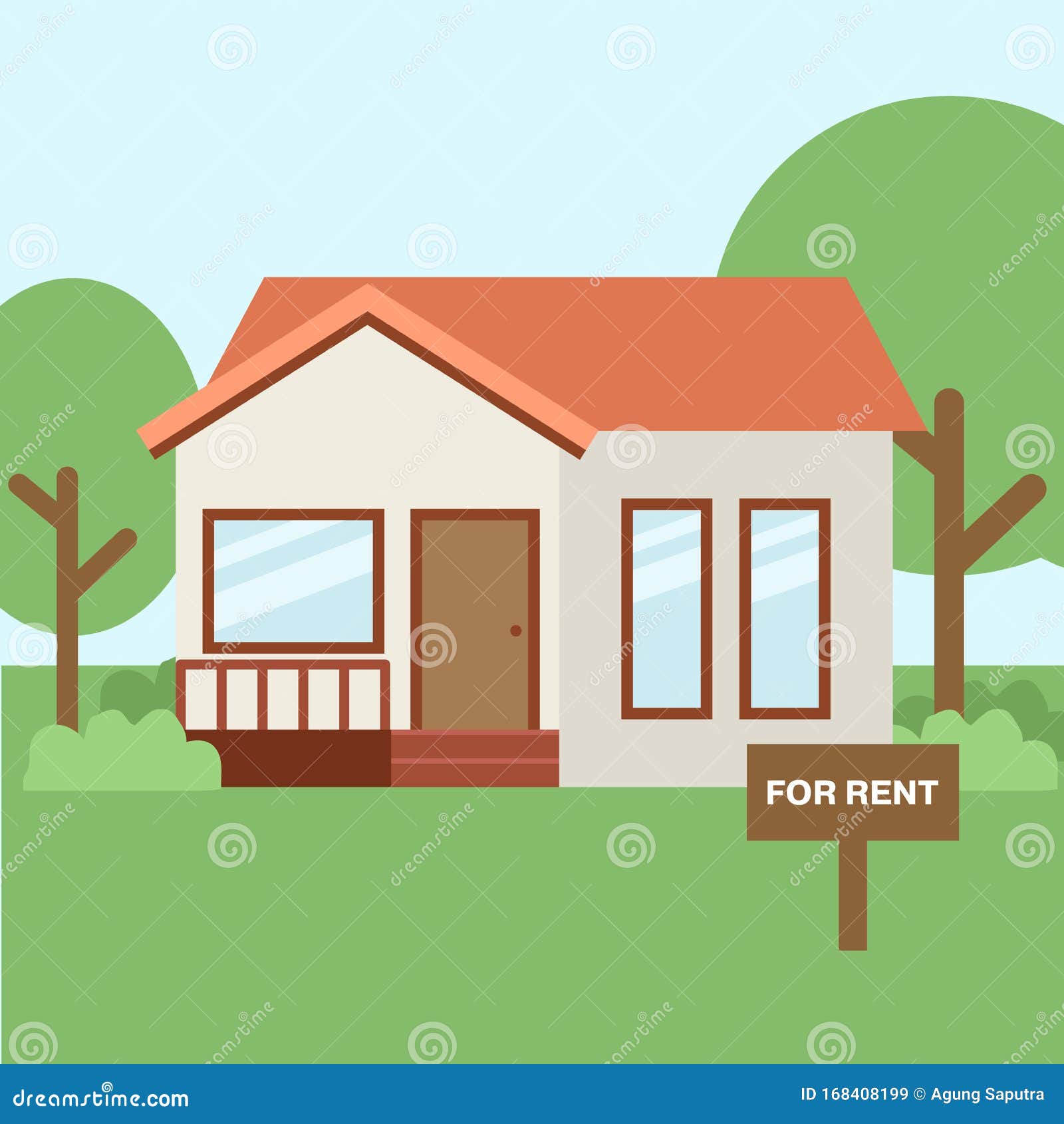 House for Rent Flat Design Vector Stock Vector - Illustration of ...