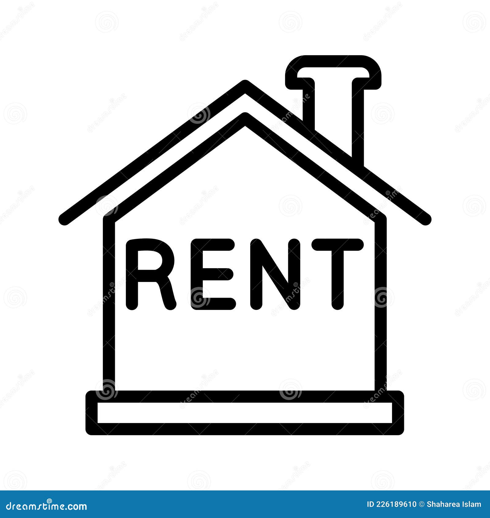 House Rent Icon stock vector. Illustration of home, icon - 226189610
