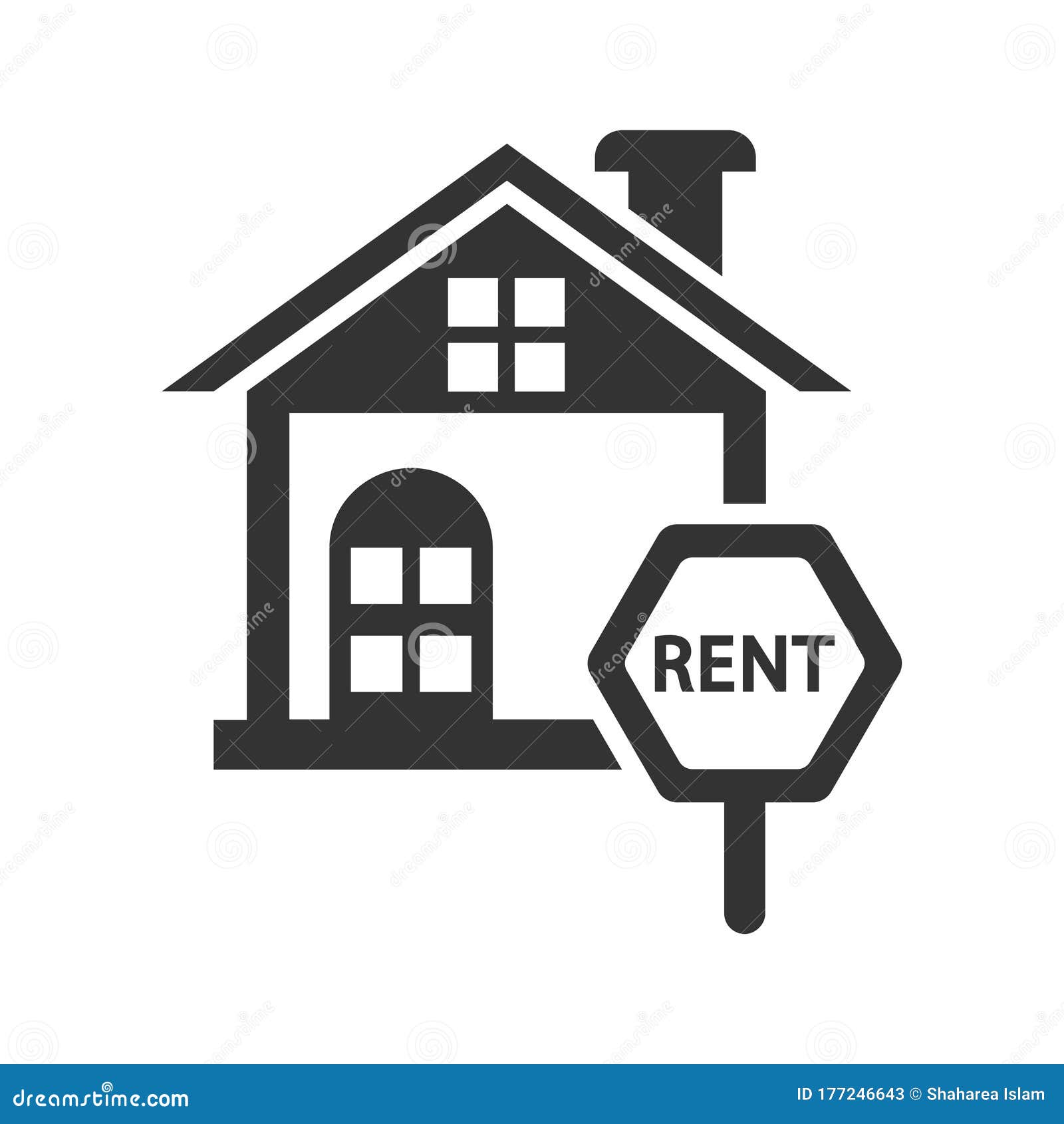 House Rent Icon stock vector. Illustration of symbol - 177246643