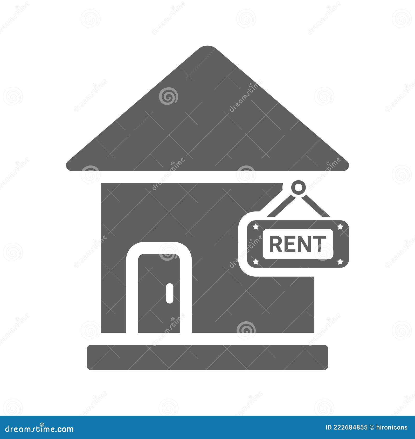 House, Rent Icon. Gray Vector Graphics Stock Vector - Illustration of ...