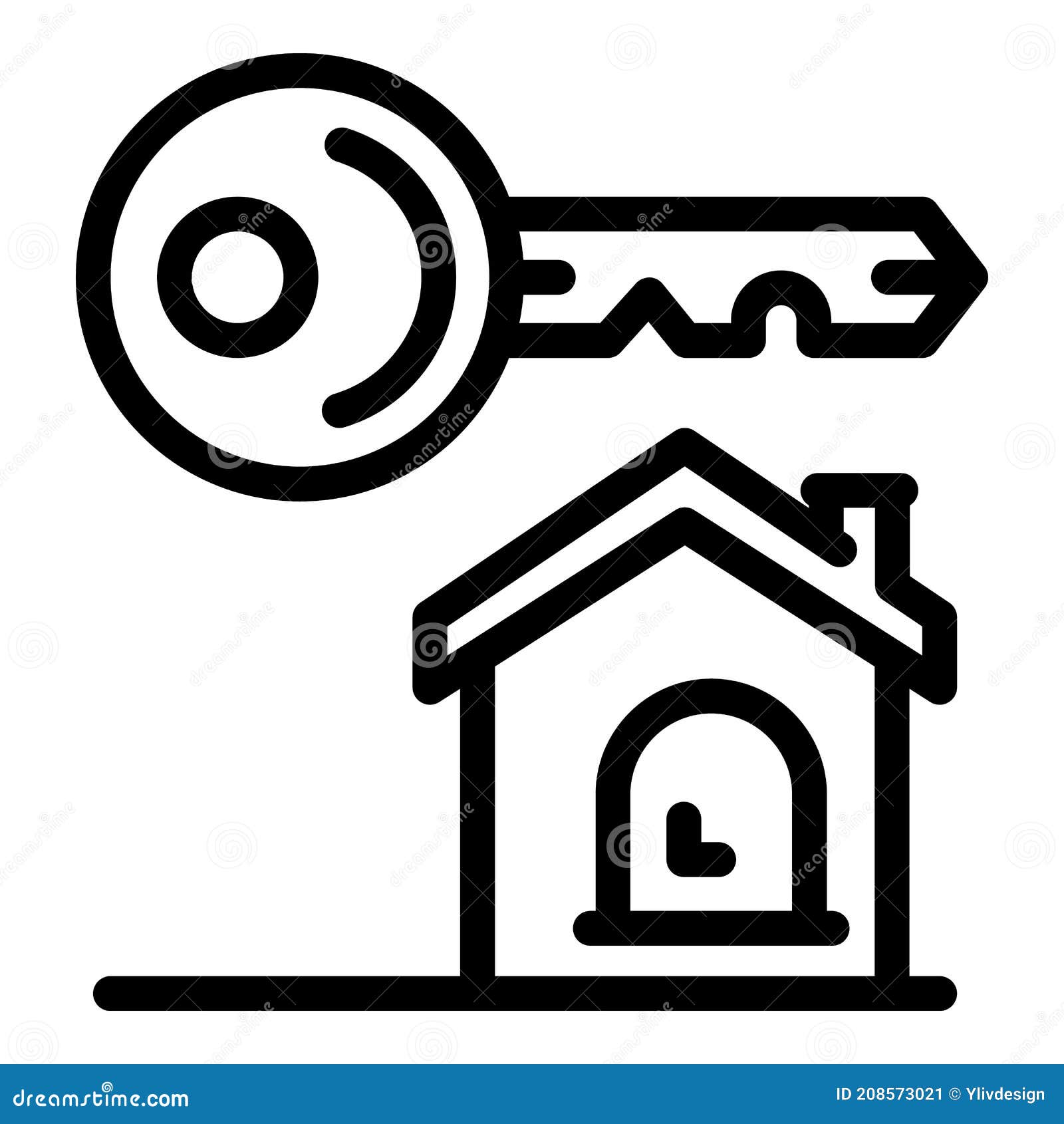 House Rent Icon, Outline Style Stock Vector - Illustration of property ...