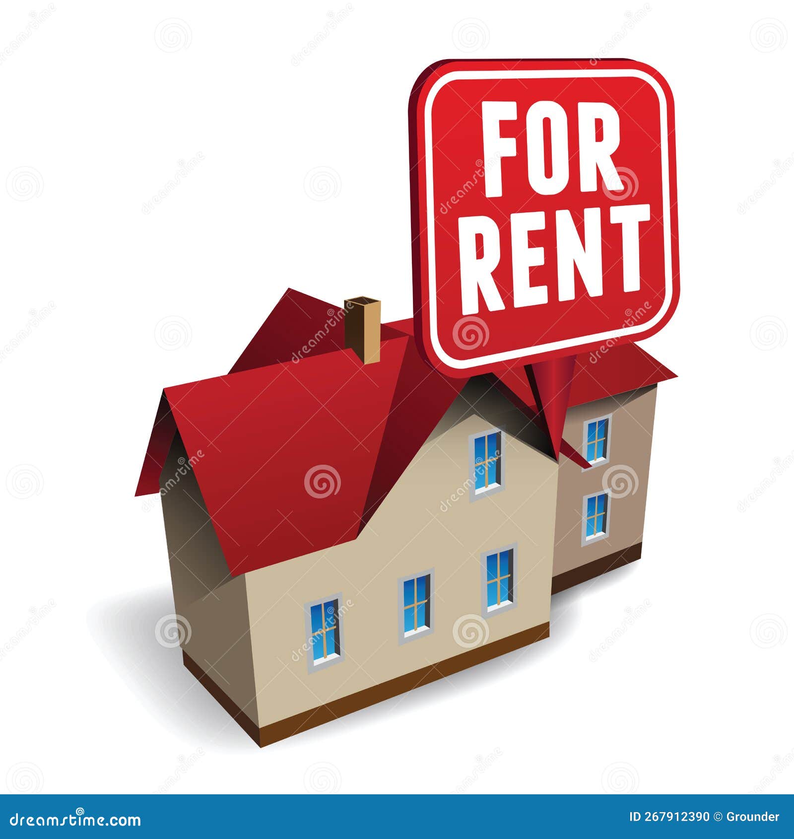 House for Rent Illustration Real Estate Stock Vector - Illustration of ...