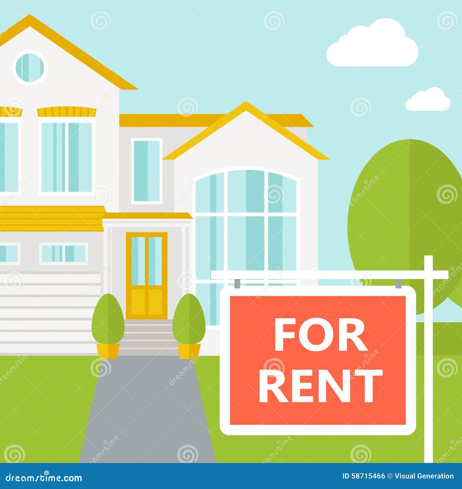 The house for rent stock vector. Illustration of declaration - 58715466