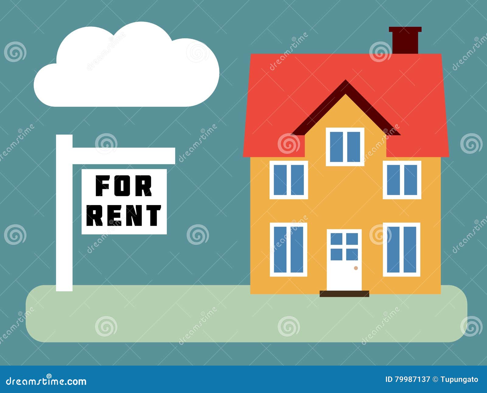 House for rent stock vector. Illustration of cottage - 79987137