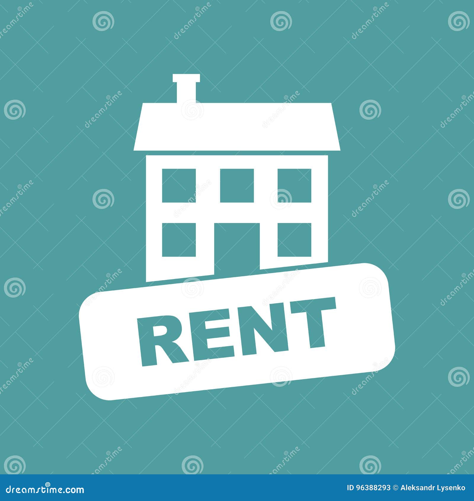 House for Rent. Vector Illustration in Flat Style on Isolated Ba Stock ...
