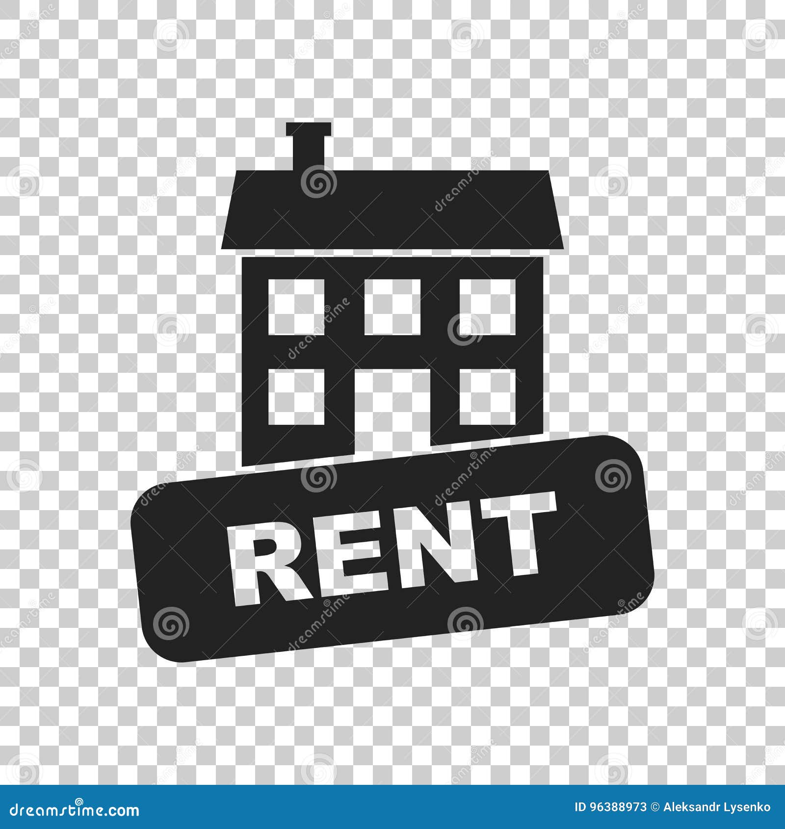 House for Rent. Vector Illustration in Flat Style on Isolated Ba Stock ...