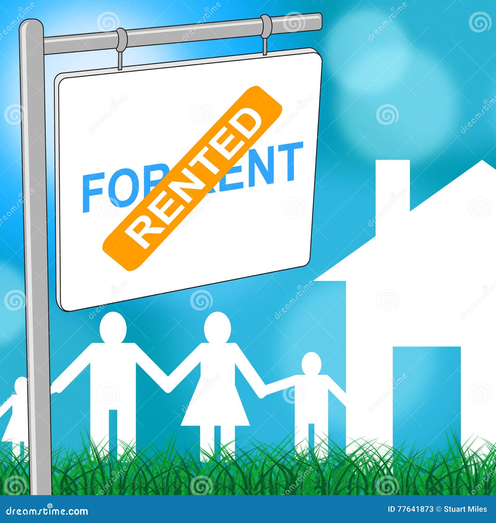 House Rented Represents for Lease and Advertisement Stock Illustration ...