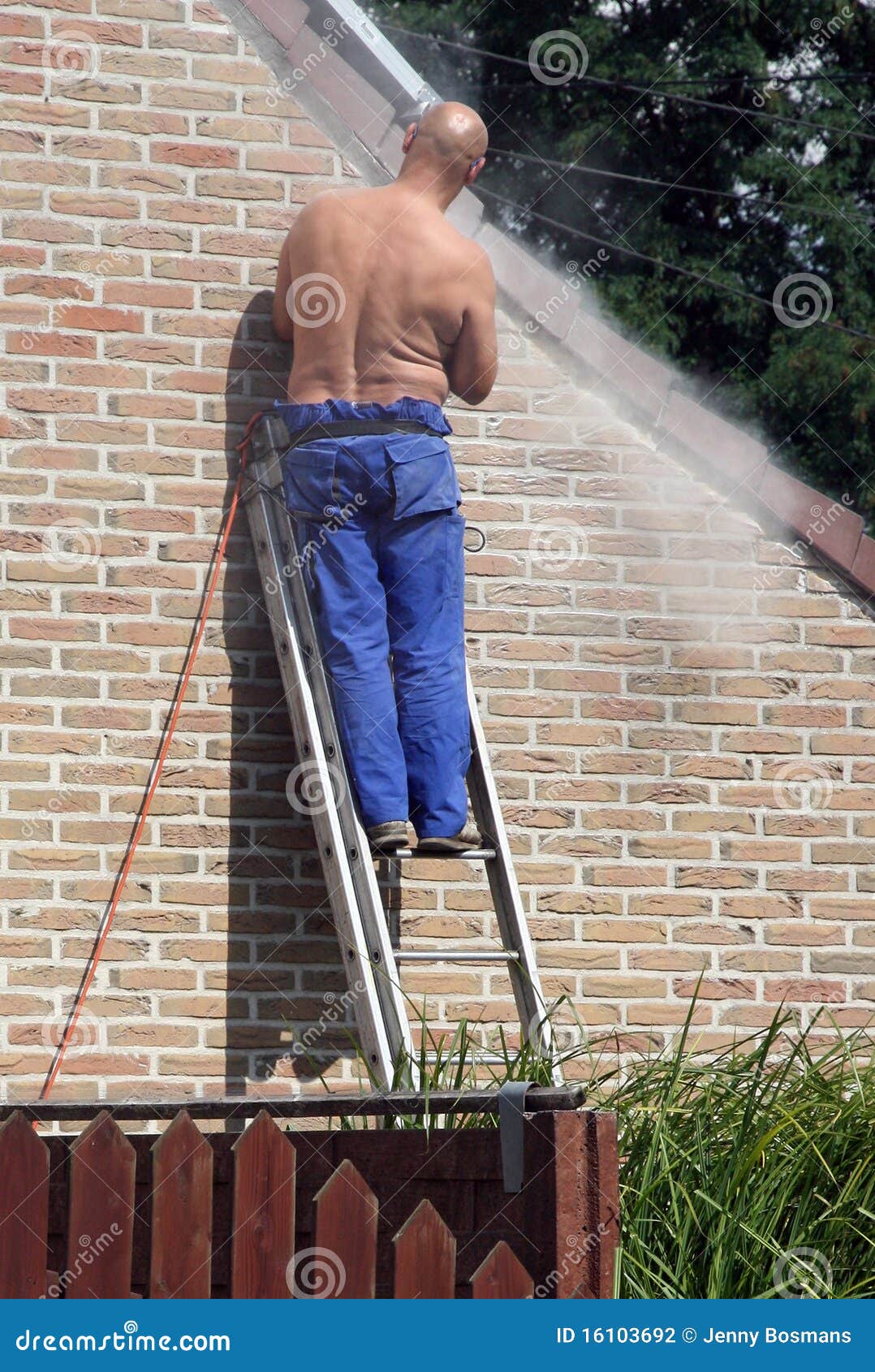 House repair man at work stock photo. Image of roof, electricity - 16103692