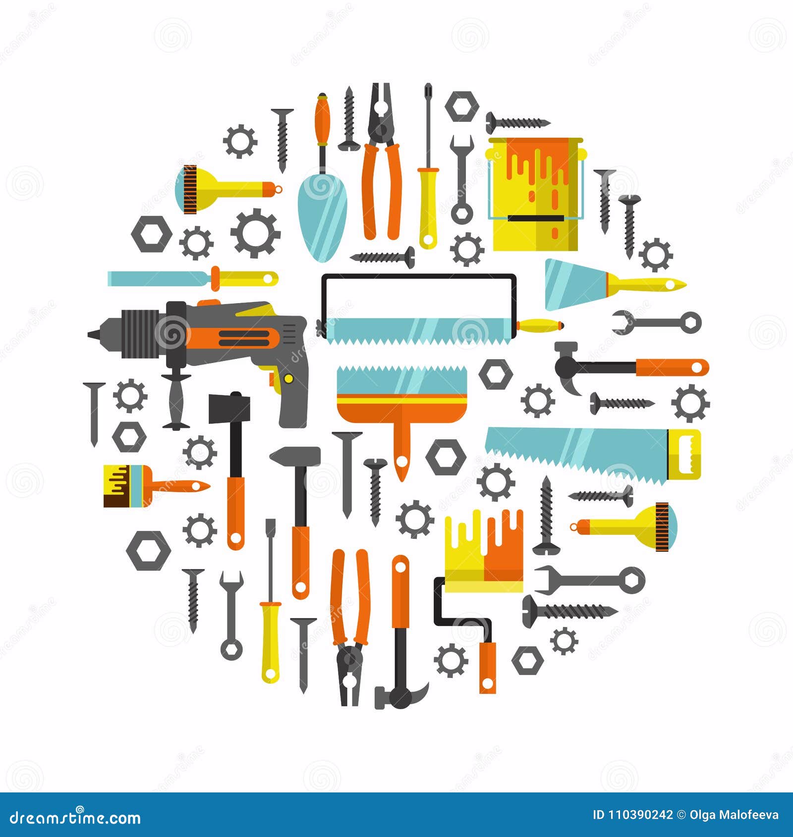 House Repair Tools Flat Instruments Vector Set Stock Vector ...