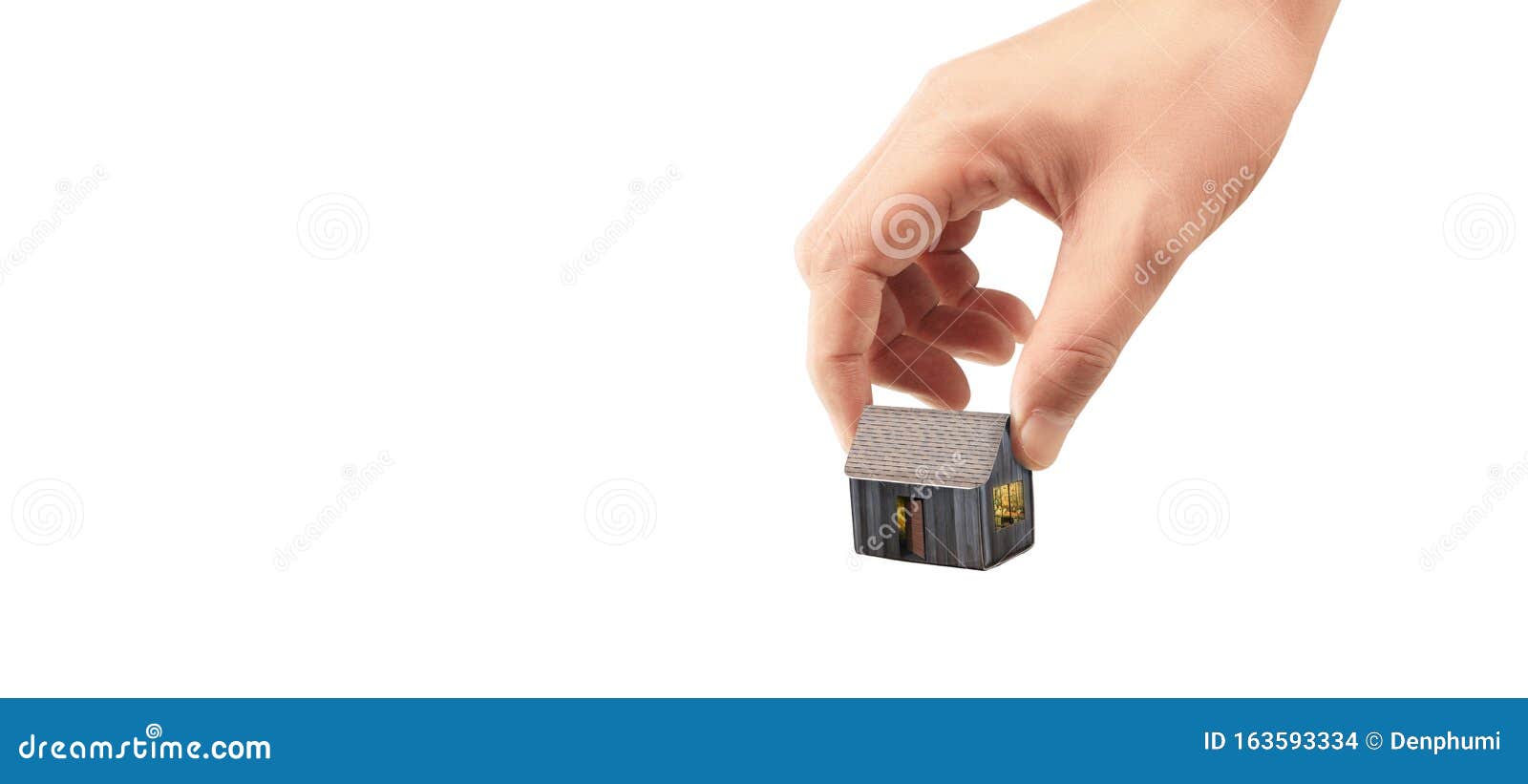 House Residential Structure in Hand Stock Photo - Image of give, house ...