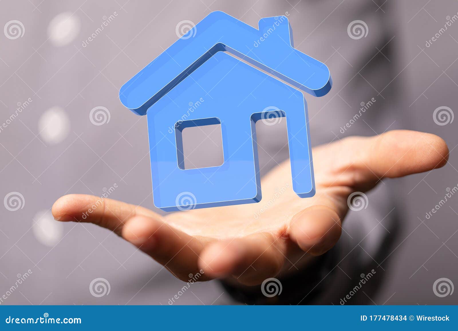 A House, Residential Structure, Human Hand. Concept Stock Photo - Image ...
