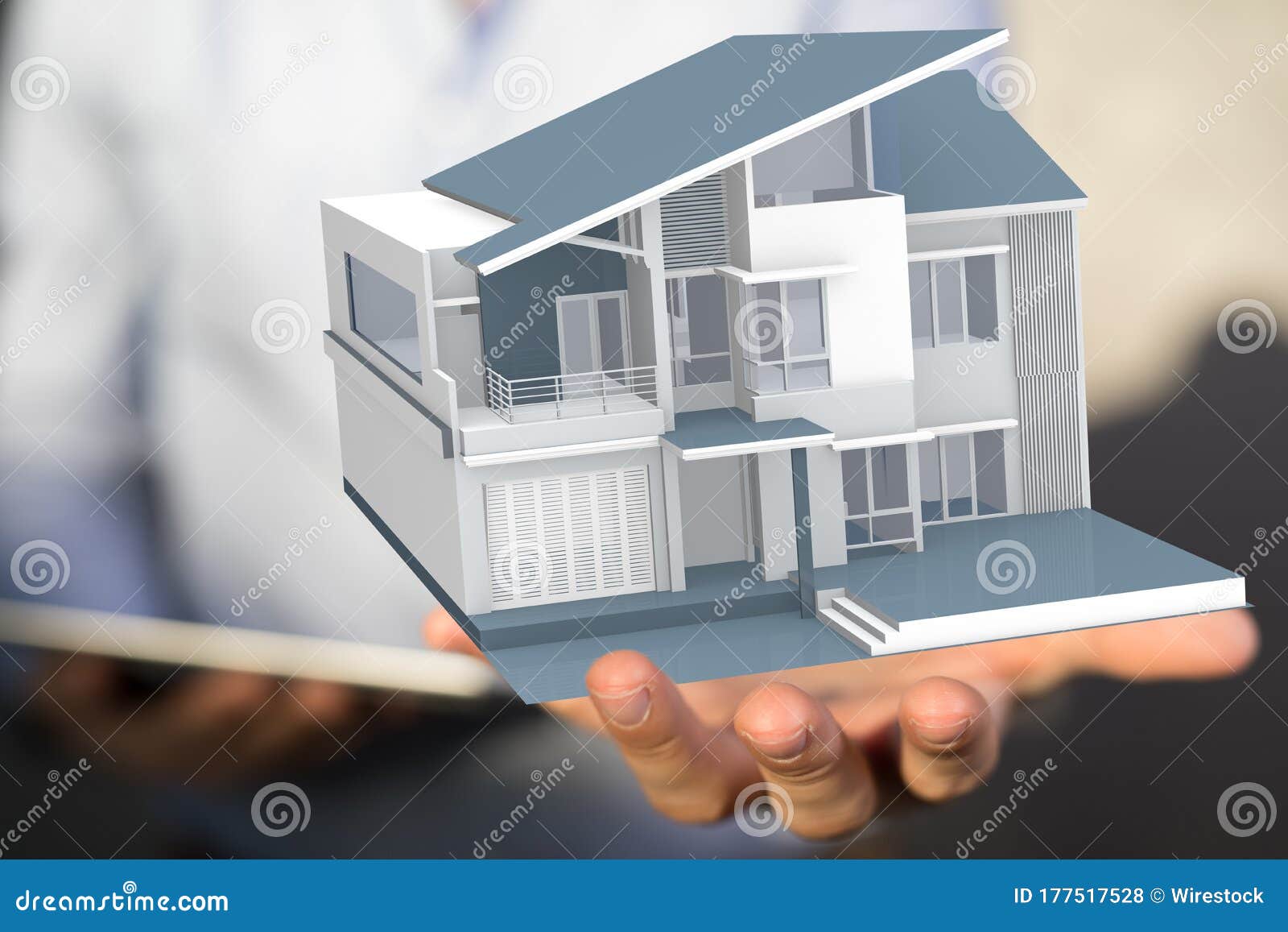 A House, Residential Structure, Human Hand. Concept Stock Photo - Image ...