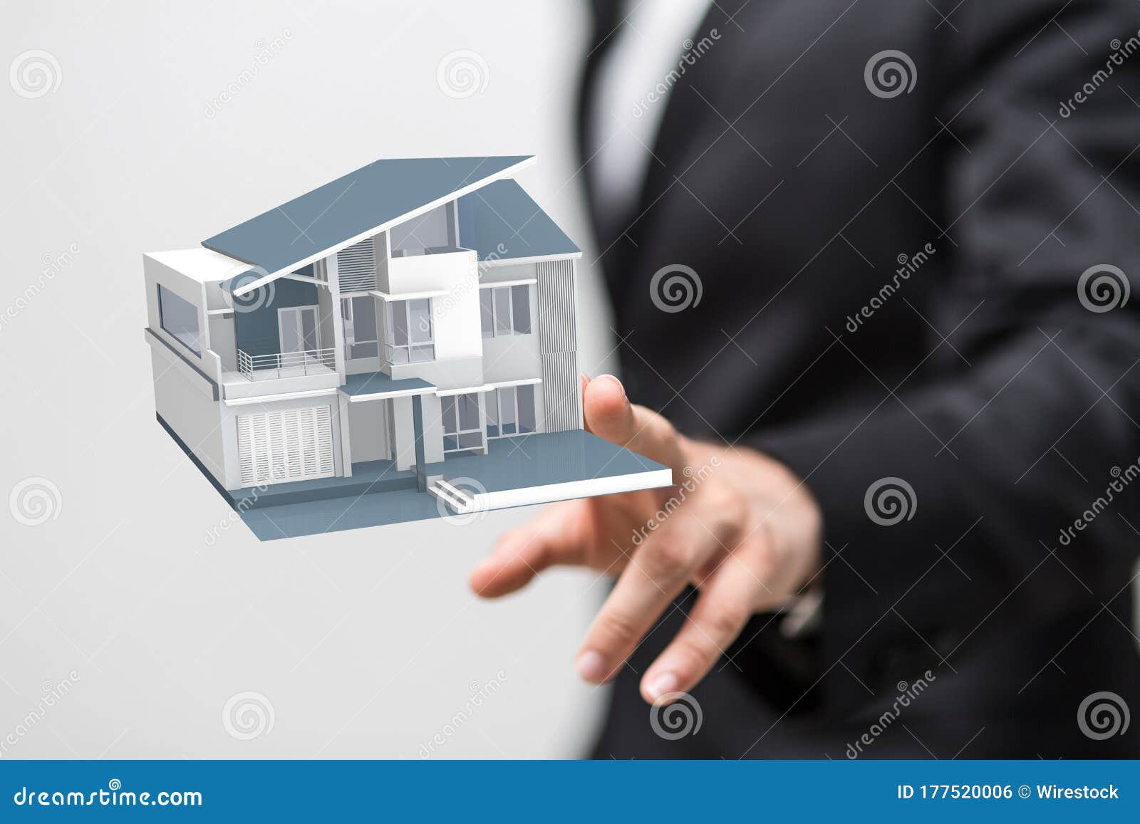 A House, Residential Structure, Human Hand. Concept Stock Photo - Image ...