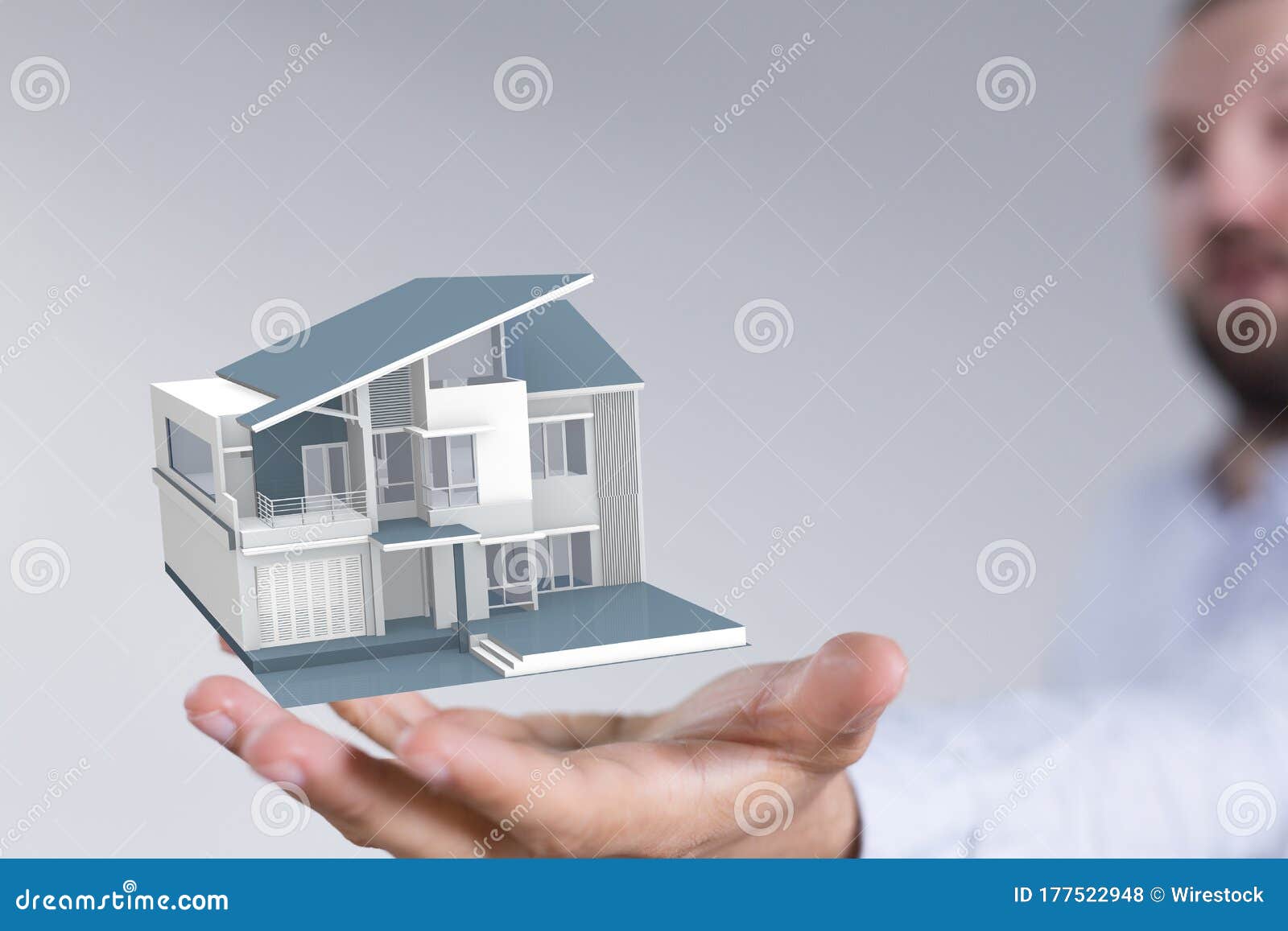 A House, Residential Structure, Human Hand. Concept Stock Photo - Image ...