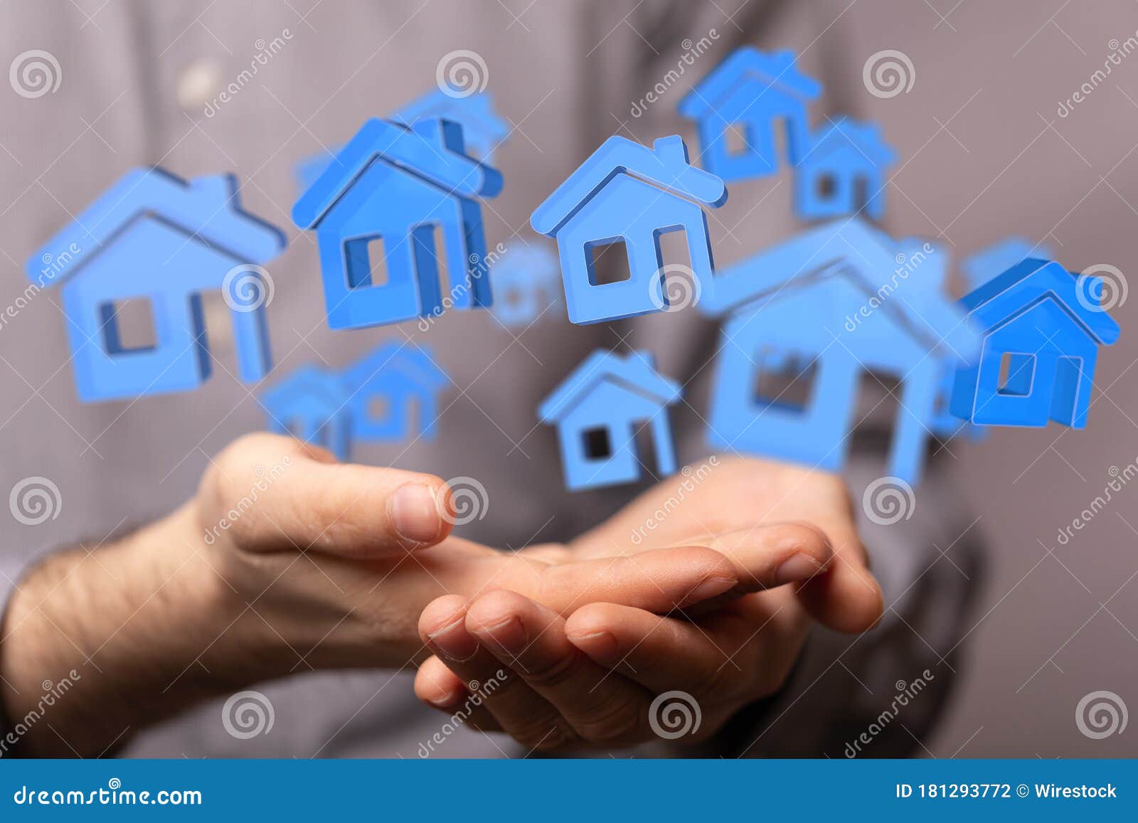 A House, Residential Structure, Human Hand. Concept Stock Photo - Image ...