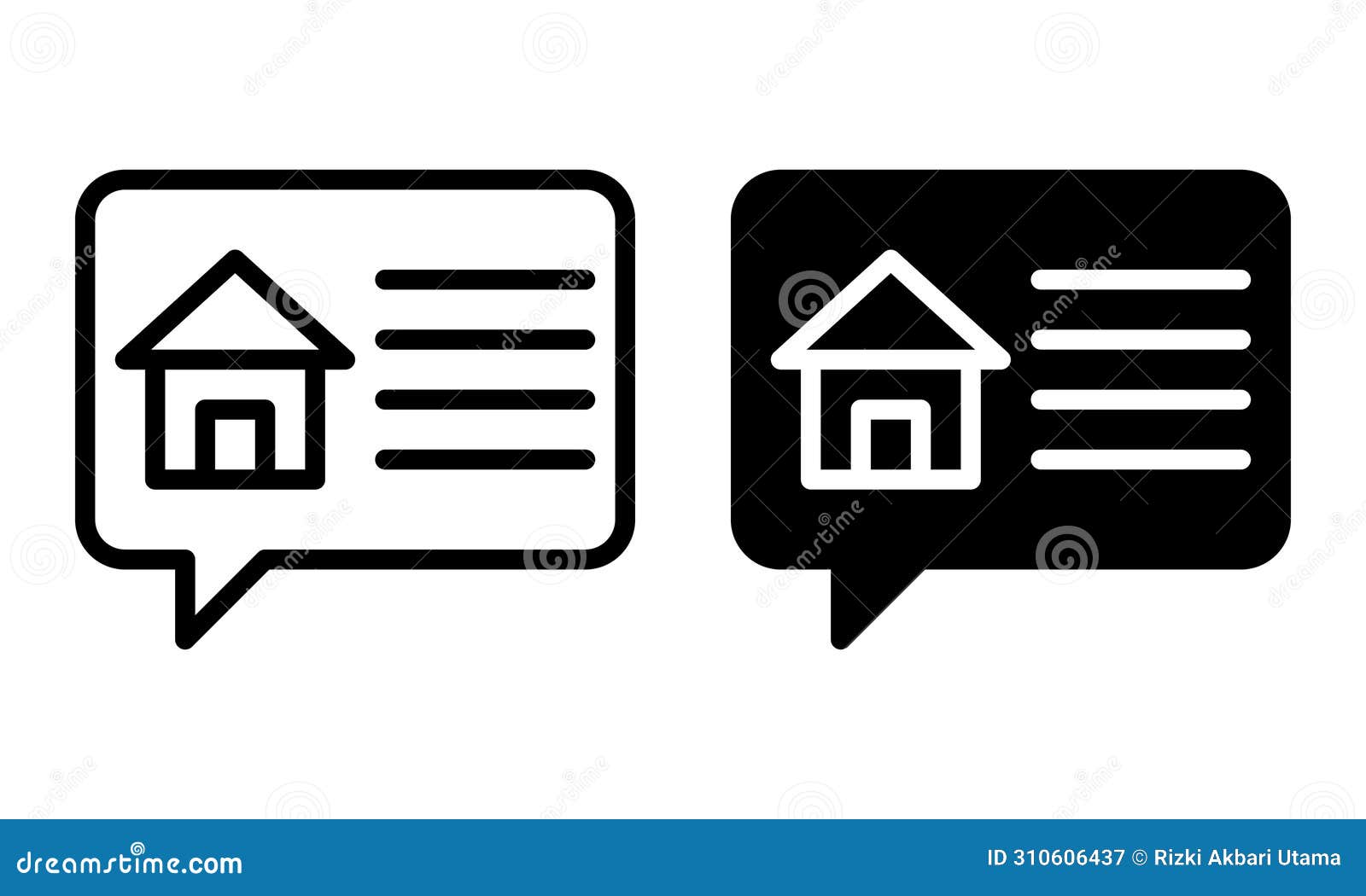 House Review Icon with Outline and Glyph Style. Stock Vector ...