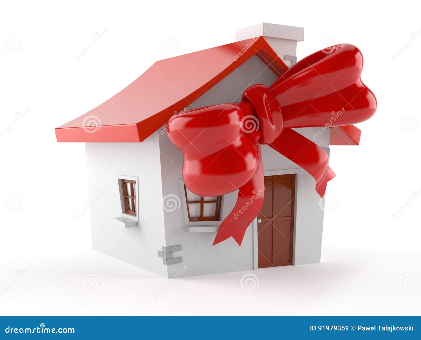 House with ribbon stock illustration. Illustration of miniature - 91979359