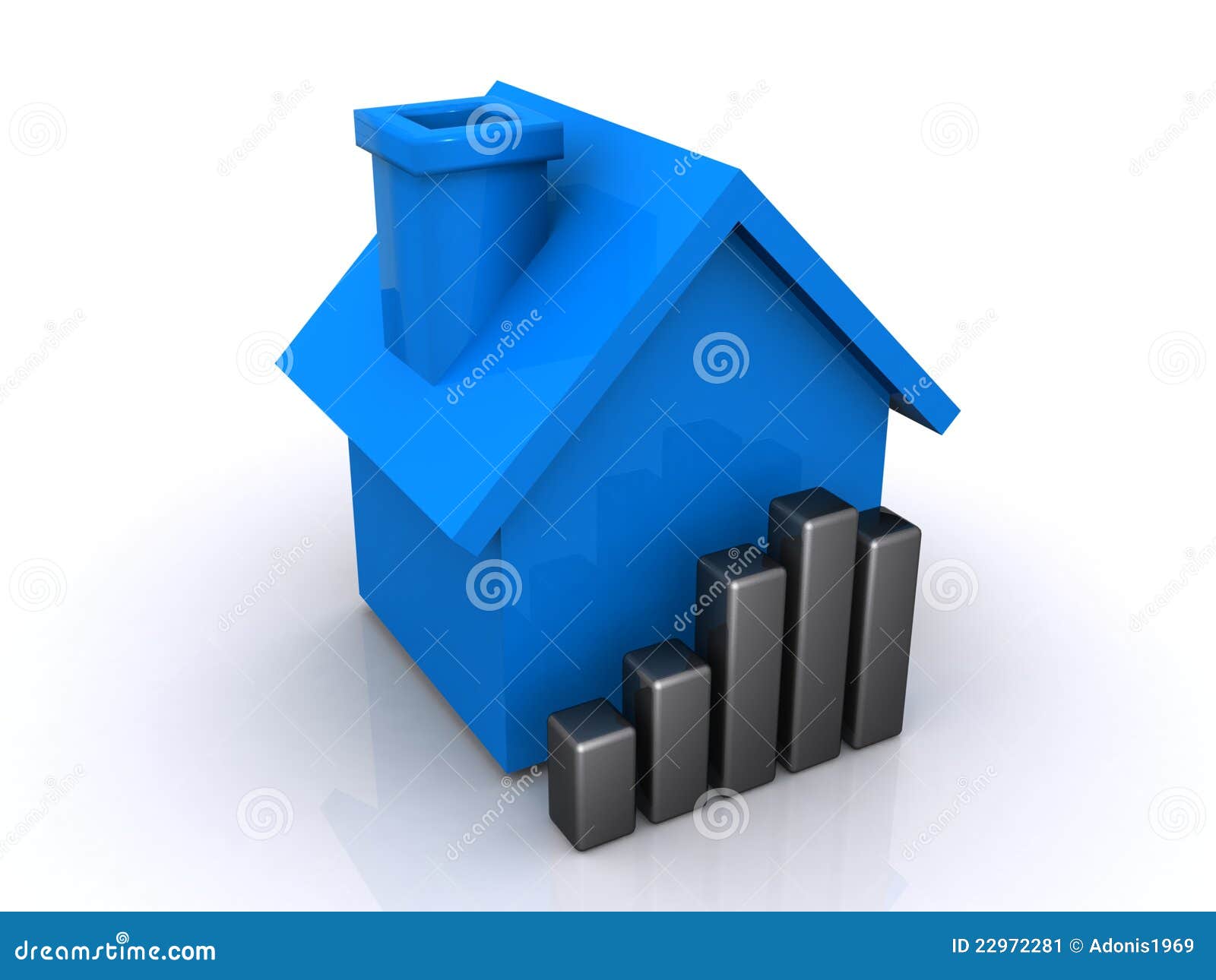 House with rising graph stock illustration. Illustration of rooftop ...