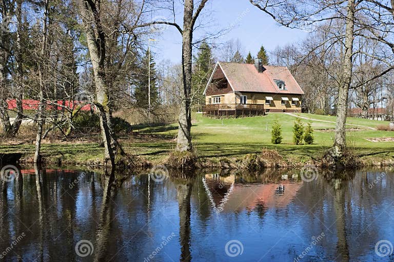 House and river stock photo. Image of estates, natural - 7346960
