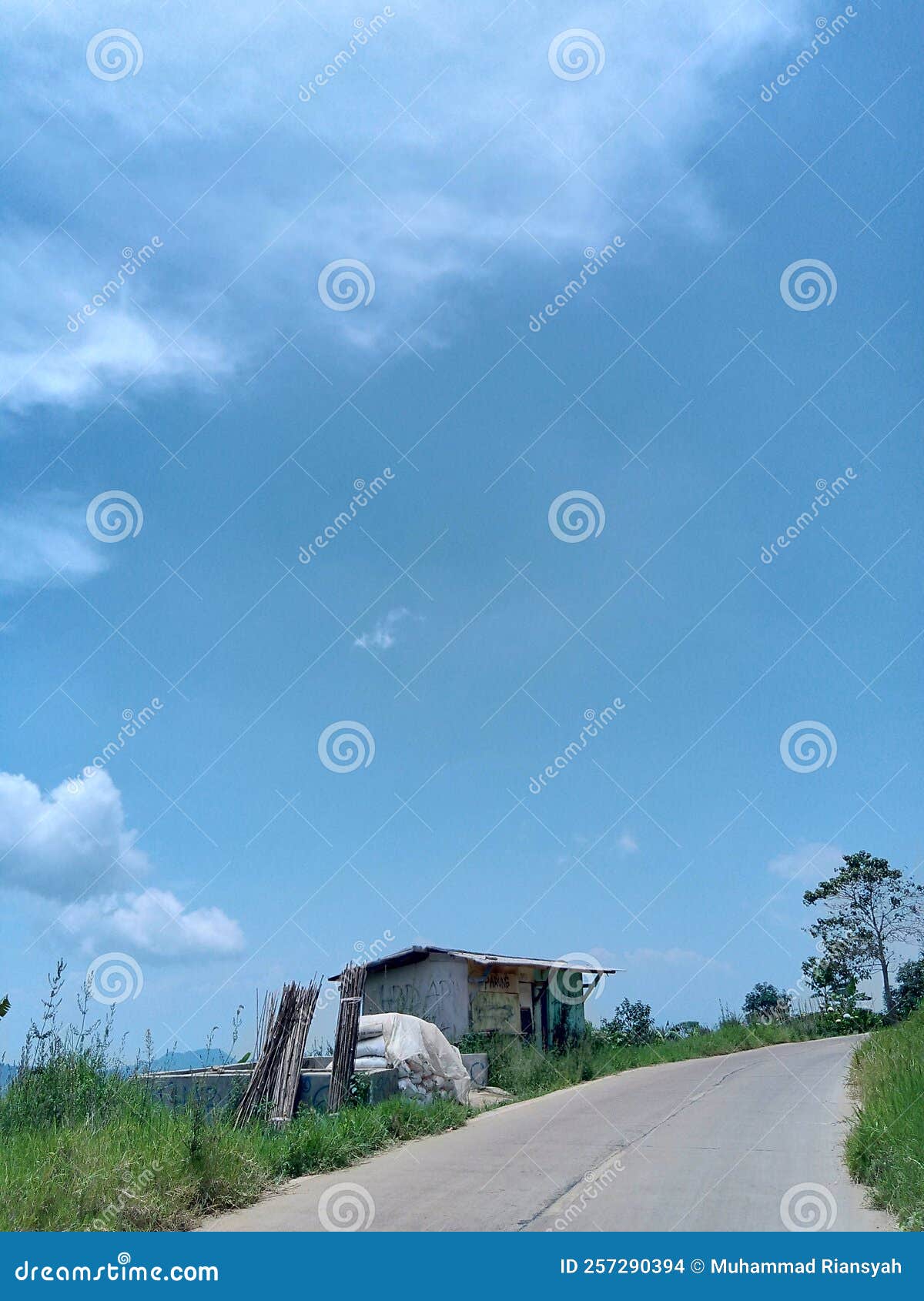 The house beside the road stock photo. Image of field - 257290394