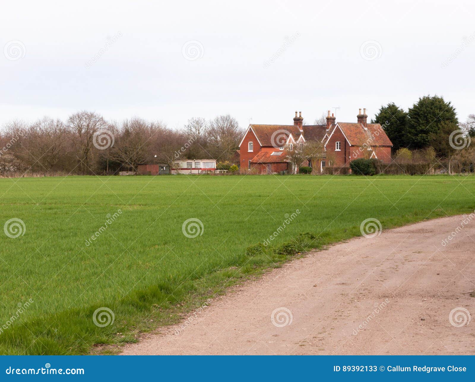 A House and Road on a Farmer`s Field Stock Image - Image of pasture ...