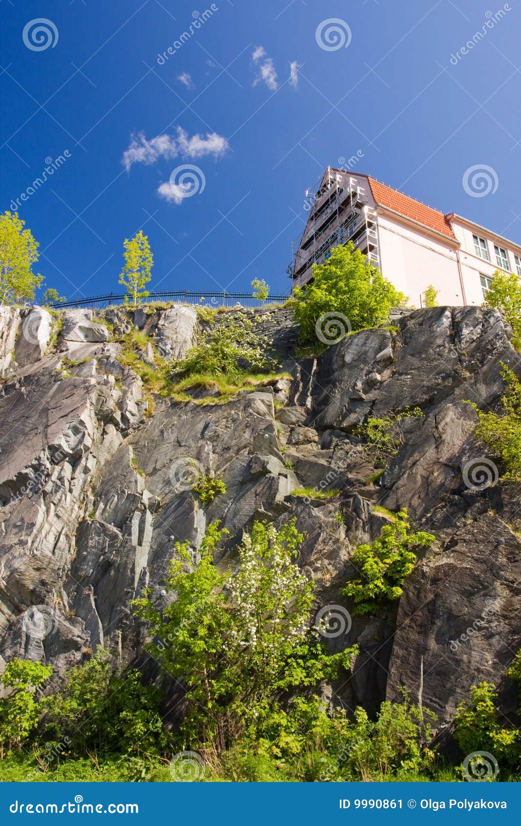House on the rocks stock image. Image of norwegian, sunny - 9990861