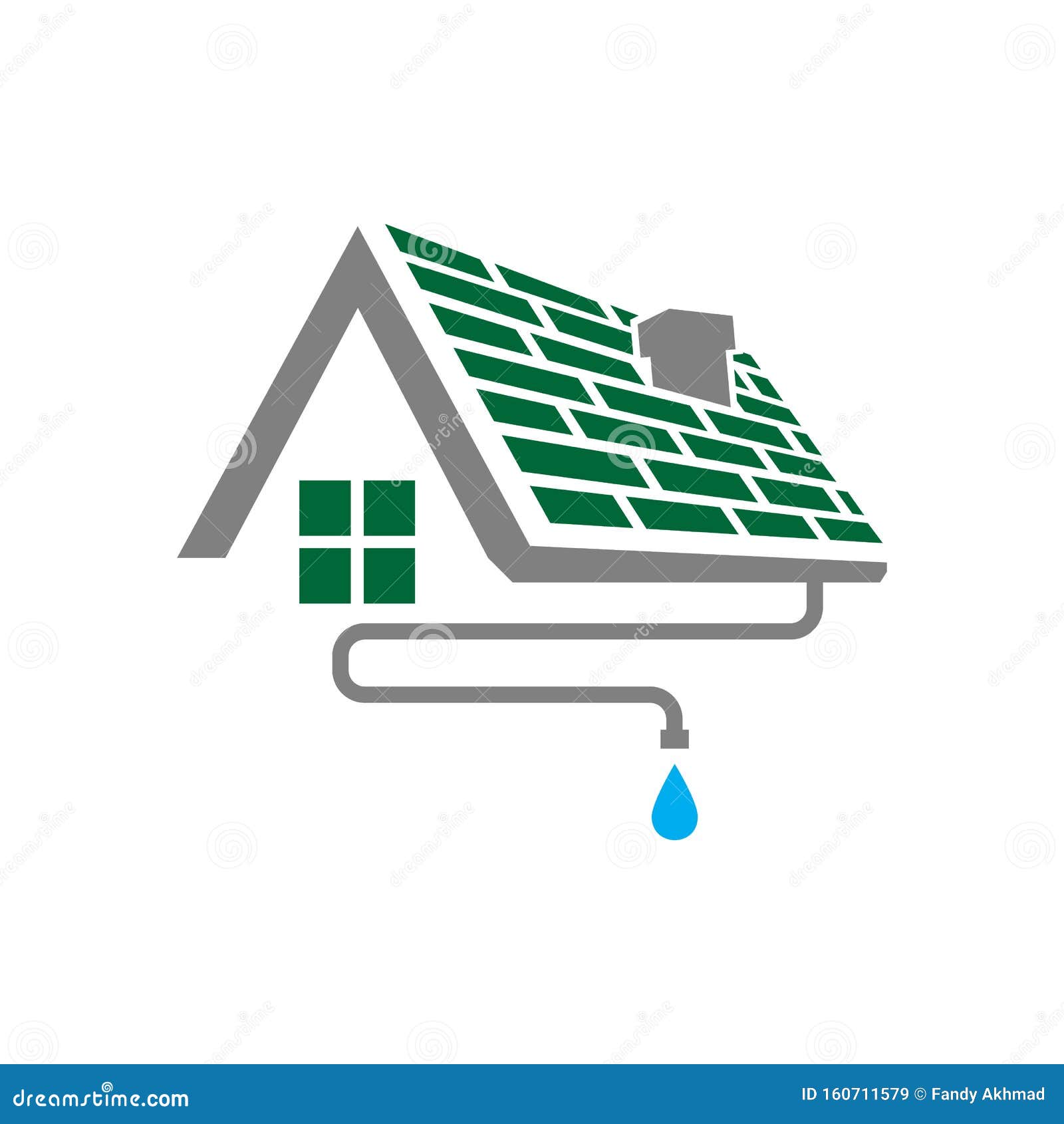 House Roof Gutter Logo Design Vector Badge Emblem Template ...