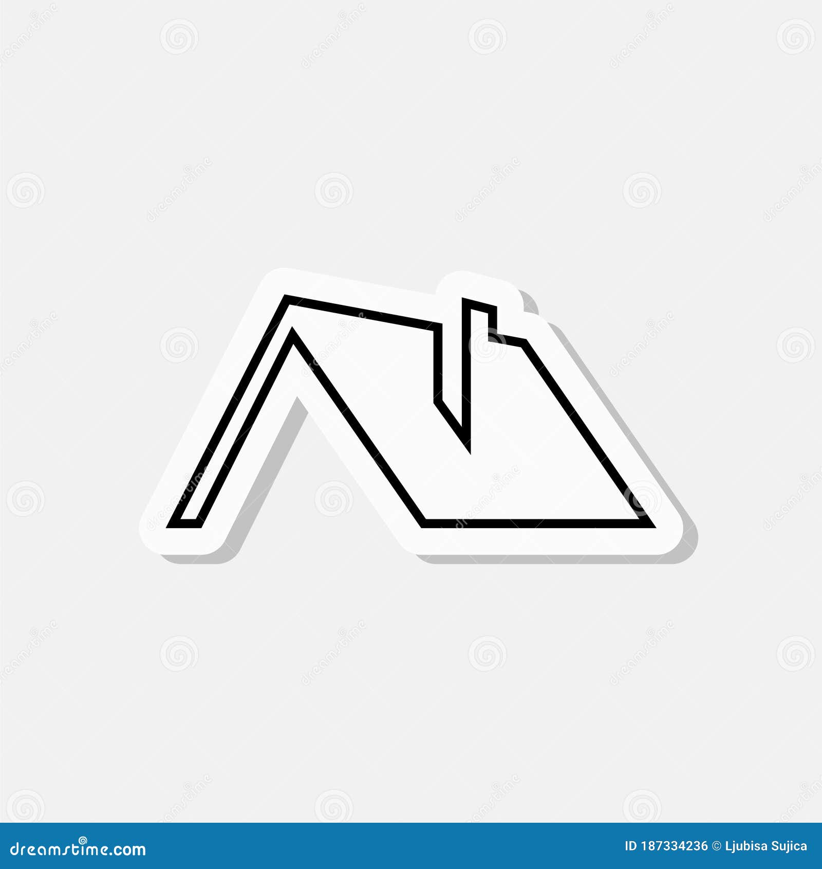House Roof Sticker Icon on Gray Background Stock Vector - Illustration ...