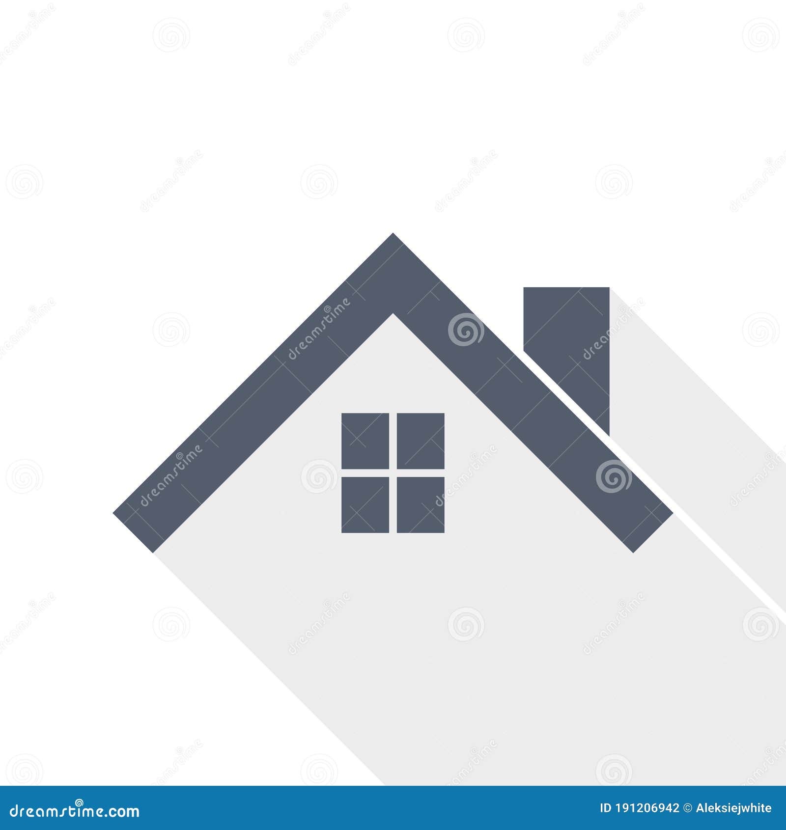 House, Roof and Window Flat Design Vector Icon Stock Vector ...