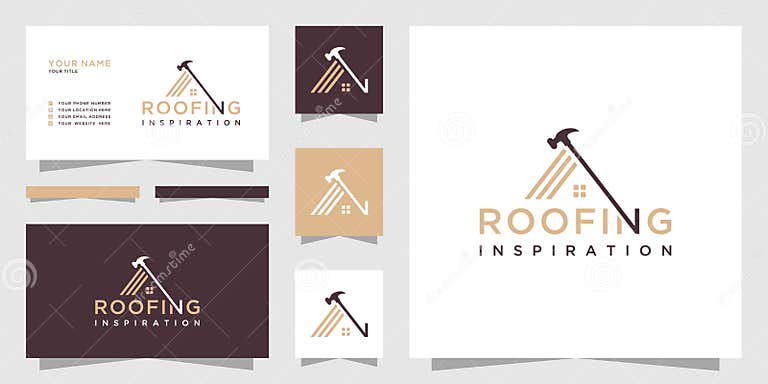 House roofing logo design stock vector. Illustration of font - 226591653