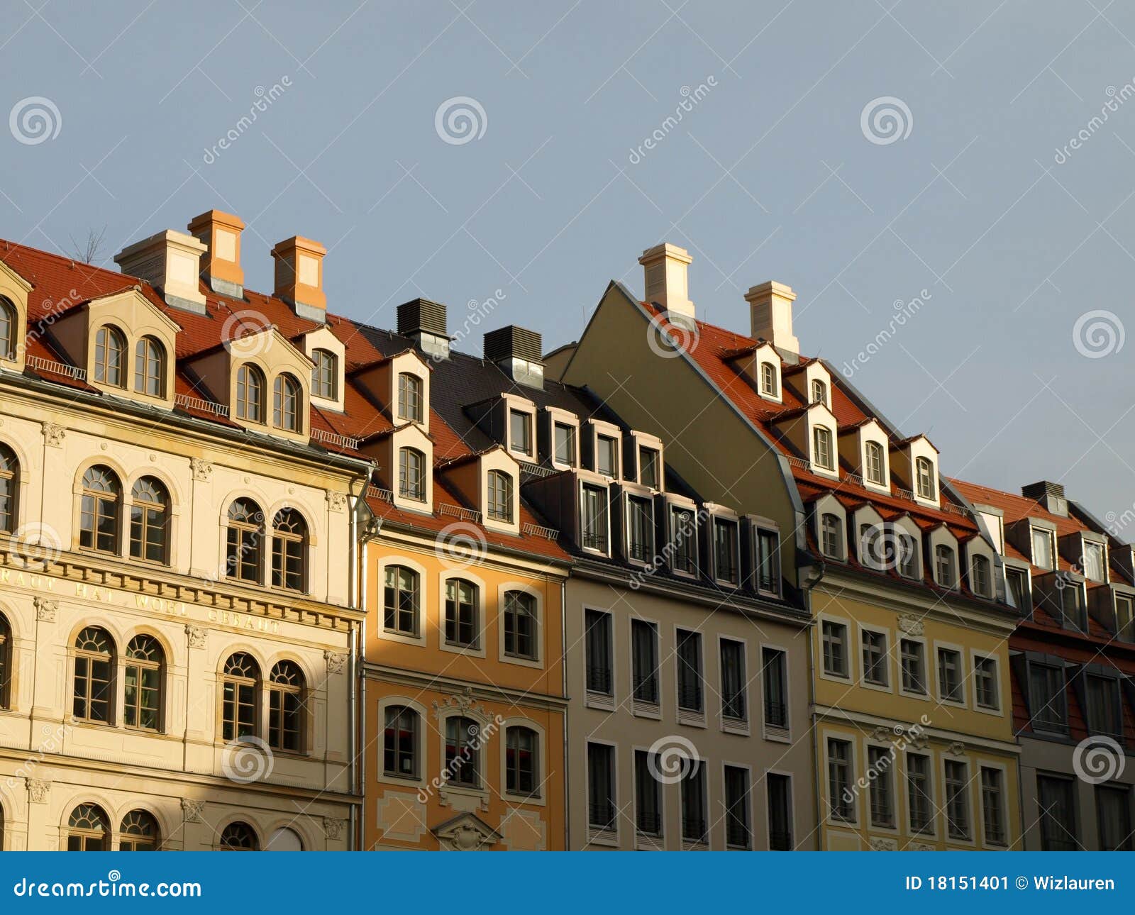 House roofs in Dresden stock image. Image of exterior - 18151401