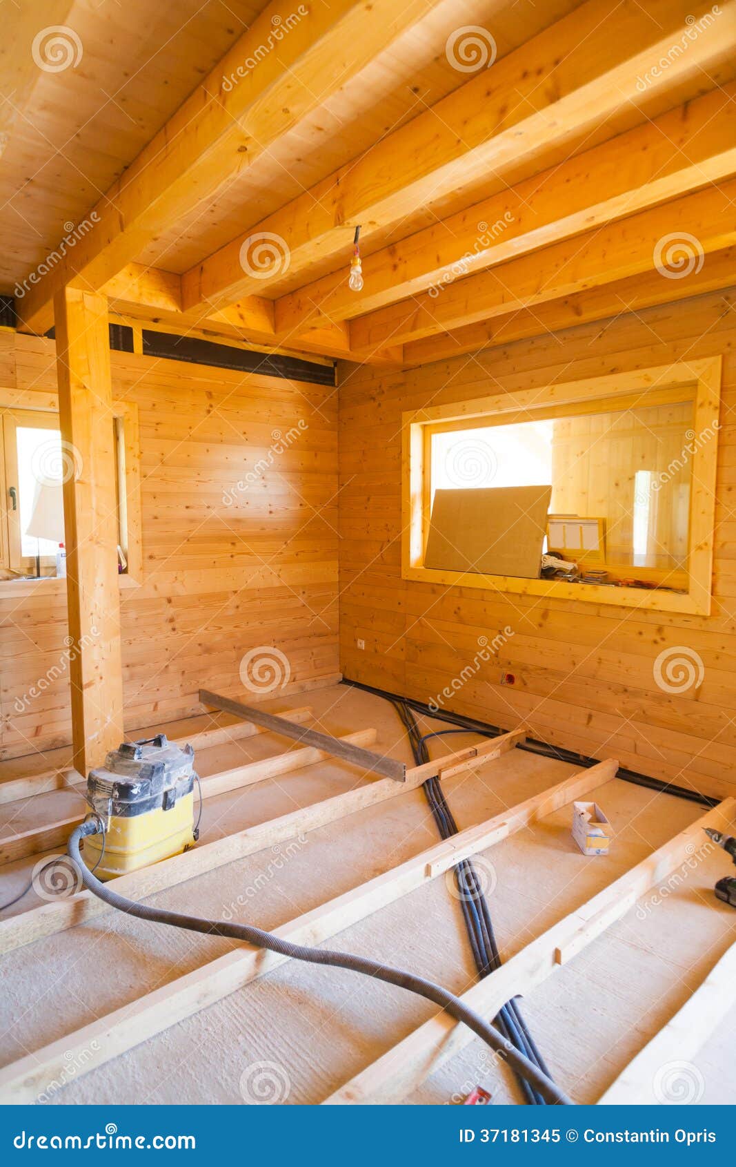 House Room Under Construction Stock Image - Image of planks, walls ...