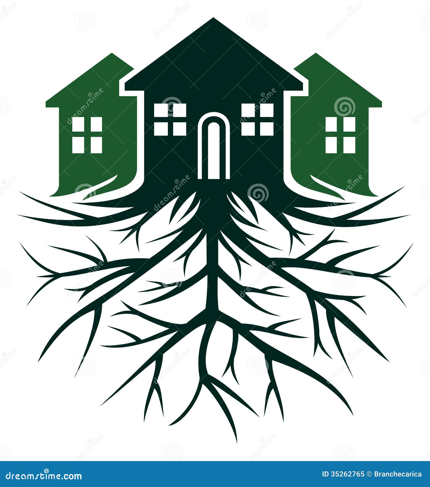 House with root stock vector. Illustration of copyspace - 35262765