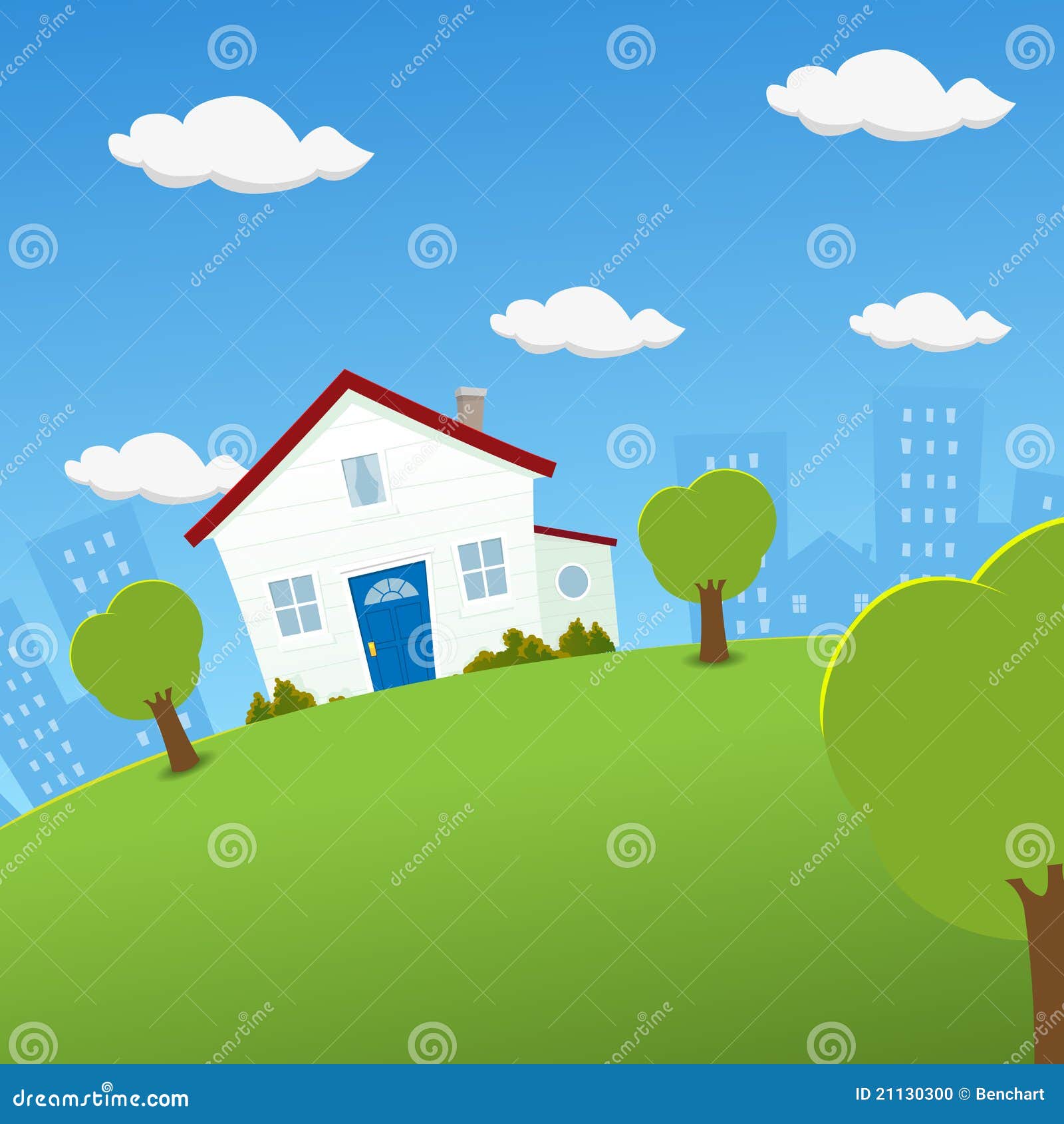 House on a Rounded Earth stock vector. Illustration of home - 21130300
