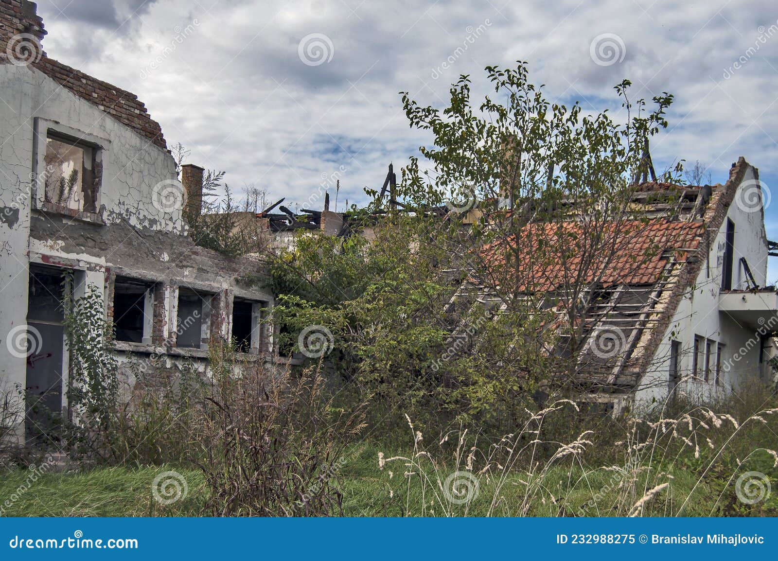 House ruins after the fire stock image. Image of empty - 232988275