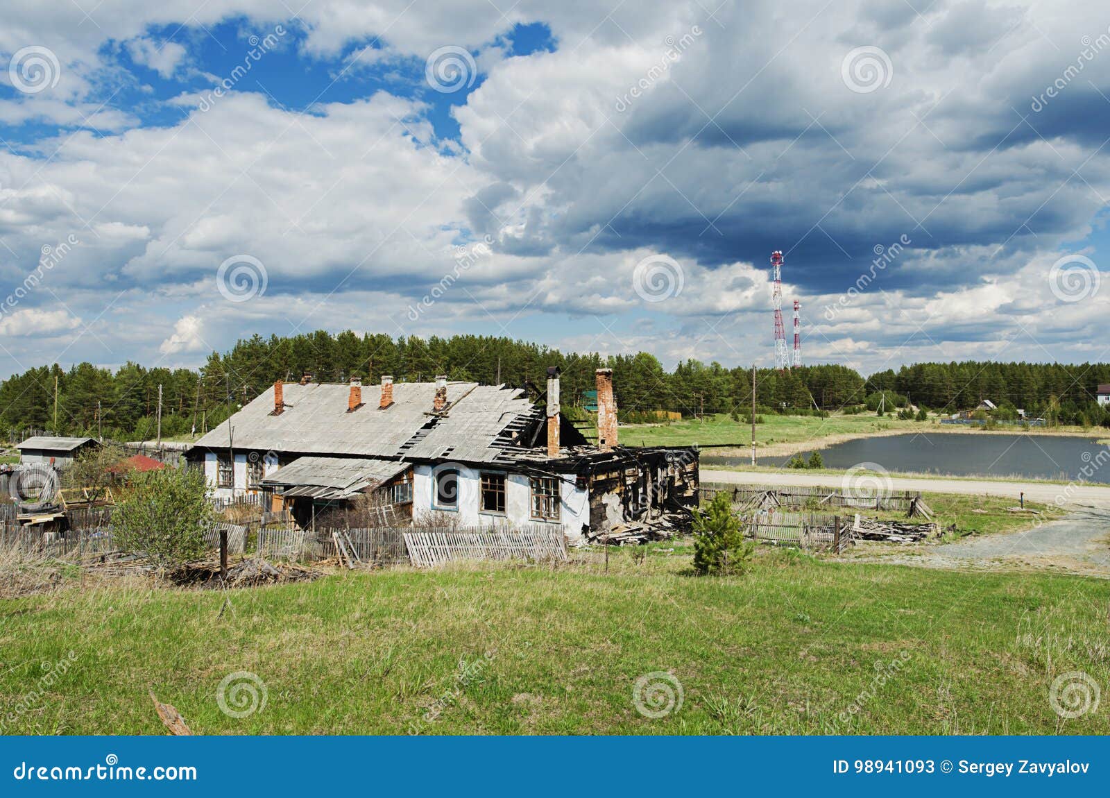 House destroyed by fire stock image. Image of burnt, extinguish - 98941093