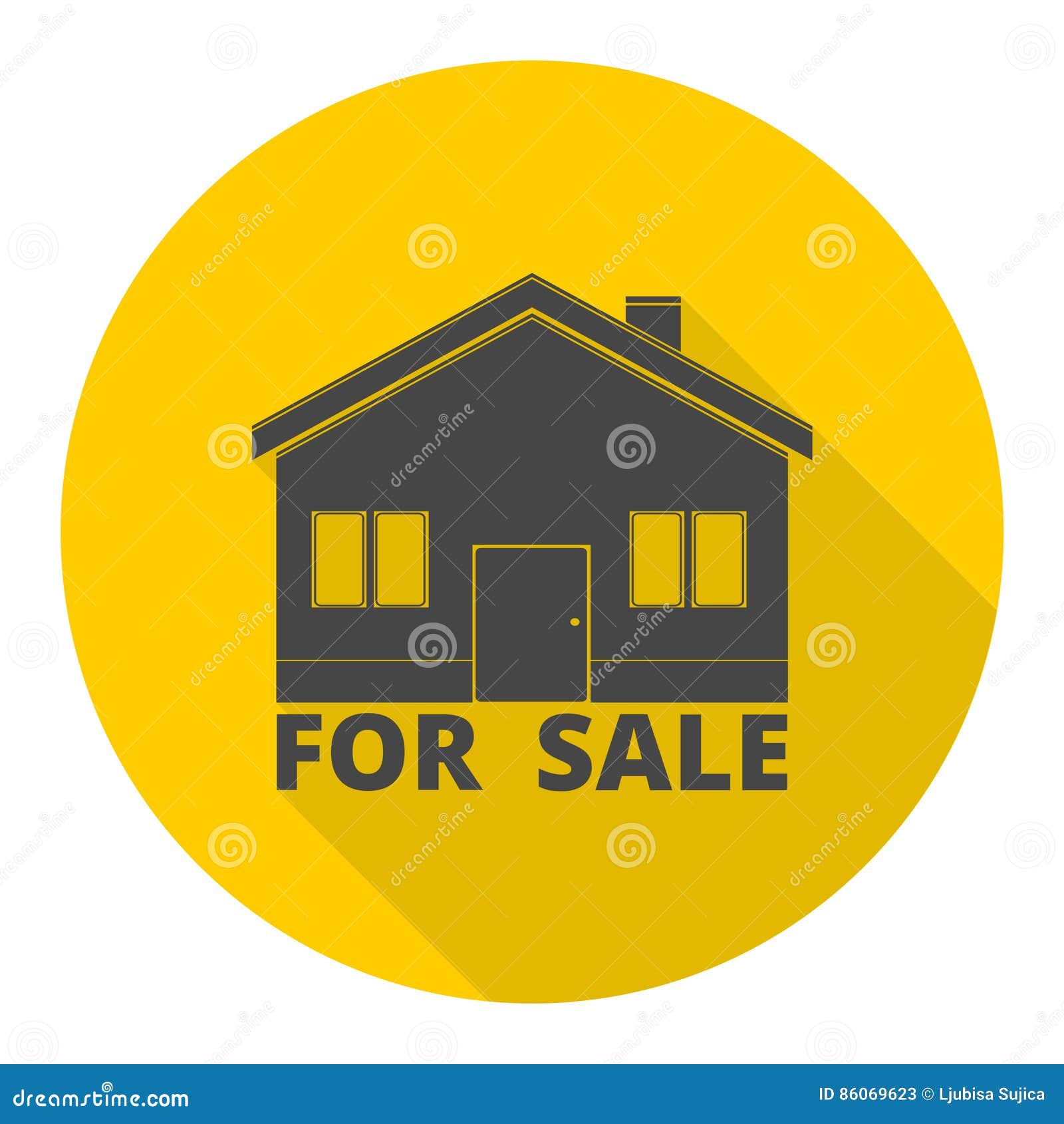 House for Sale Icon with Long Shadow Stock Illustration - Illustration ...