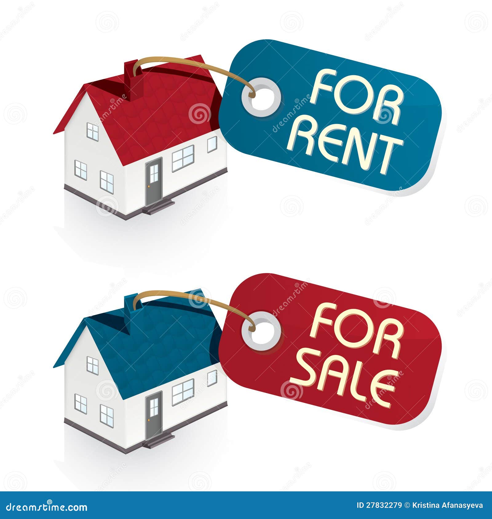 House for Sale and for Rent Tags Stock Illustration - Illustration of ...
