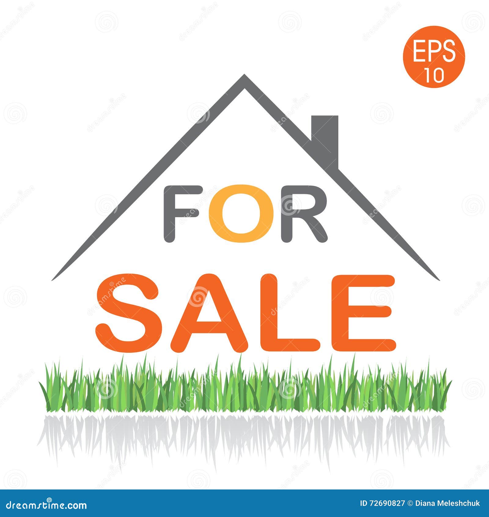 House for sale stock vector. Illustration of purchase - 72690827