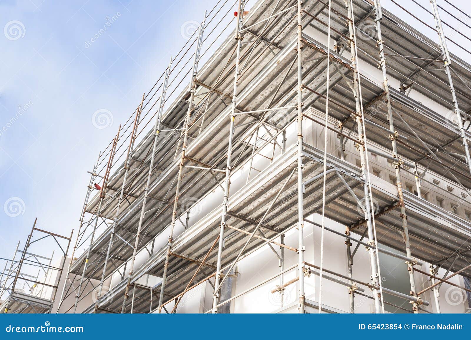 House and scaffold stock photo. Image of renovate, house - 65423854